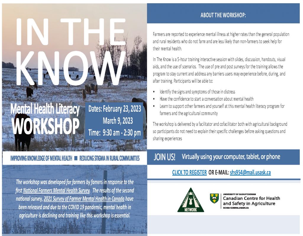 IN THE KNOW - Mental Health Literacy Workshop - RM of Coalfields No. 4